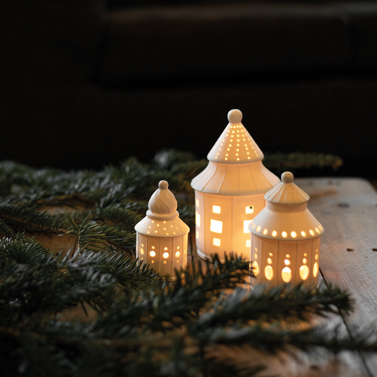 Tealight Houses – Copper & Grey